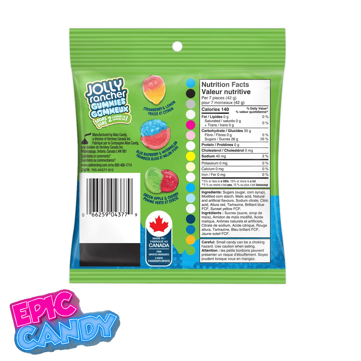 Jolly Rancher Gummies Sours — 2 Flavours in 1 Peg Bag 182 g – Epiccandy